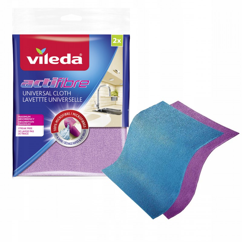 VILEDA Ściereczka Actifibre 2 sztuki różowa i niebieska